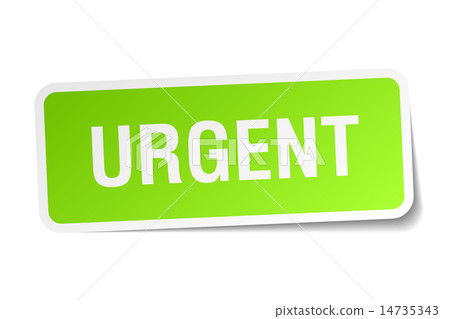 urgent green square sticker on white background - Stock Illustration ...