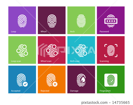 Finger access icons on color background. - Stock Illustration [14735665 ...
