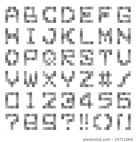 Dot picture font (monotone) - Stock Illustration [14751064] - PIXTA