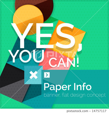 Flat design square banner with slogan - Stock Illustration [14757117 ...