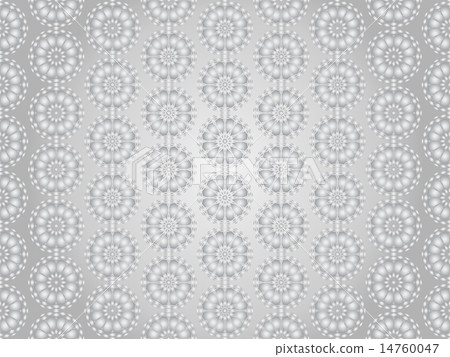 Silver Abstract Ball and Flower Pattern - Stock Illustration [14760047 ...