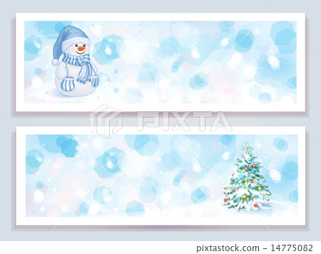 Vector winter glitter banners. - Stock Illustration [14775082] - PIXTA