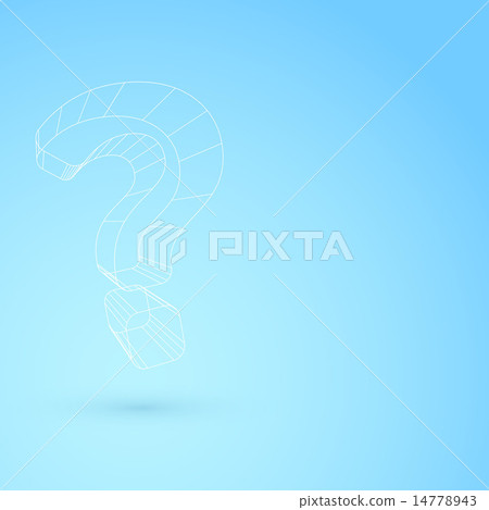 Hanging question mark wireframe object background - Stock Illustration ...