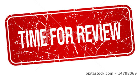 time for review red square grunge isolated stamp - Stock Illustration ...