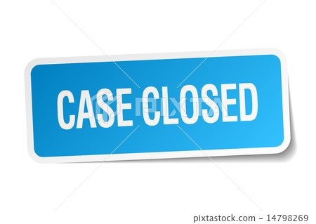 case closed blue square sticker isolated on white - Stock Illustration ...