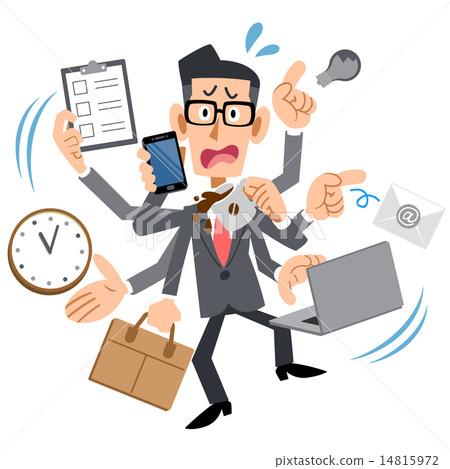 Too busy businessmen wearing glasses - Stock Illustration [14815972 ...