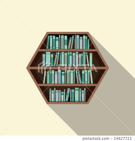 Hexagon Bookshelf On Wall - Stock Illustration [14827721] - PIXTA