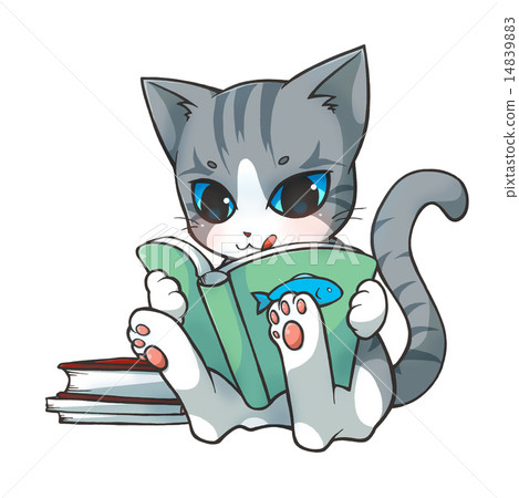 Learning cat - Stock Illustration [14839883] - PIXTA