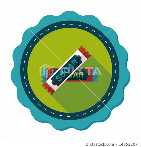 sugar packet flat icon with long shadow,eps10 - Stock Illustration ...
