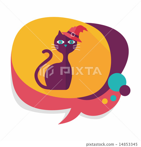 Evil cat flat icon with long shadow,eps10 - Stock Illustration ...