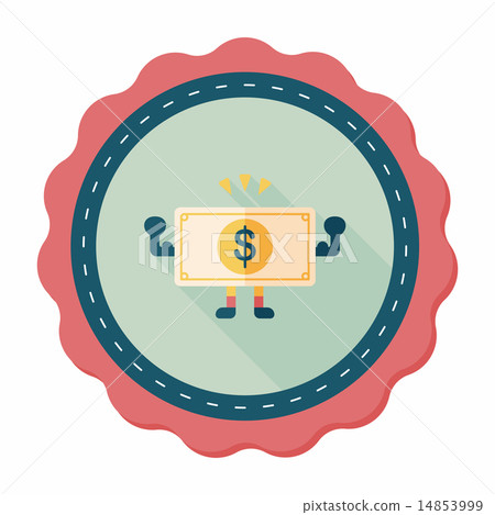 shopping money cash flat icon with long... - Stock Illustration ...
