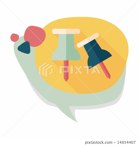 push pin flat icon with long shadow,eps10 - Stock Illustration ...