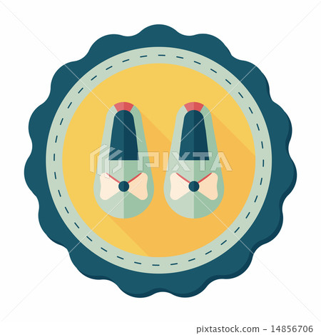 baby booties flat icon with long shadow,eps10 - Stock Illustration ...