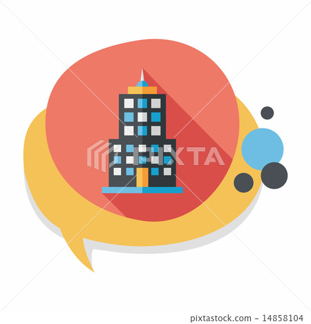 Commercial Building flat icon with long... - Stock Illustration ...