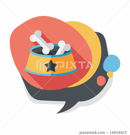 pet bone flat icon with long shadow,eps10 - Stock Illustration ...