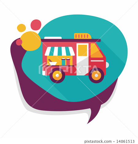 Transportation vendor carts flat icon with long...-插圖素材 [14861513 ...