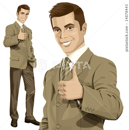 Vector Business Man Shows Well Done - Stock Illustration [14878443] - PIXTA