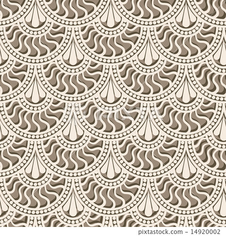 White scales lace seamless pattern - Stock Illustration [14920002] - PIXTA