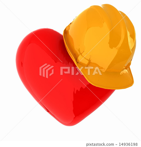 hard hat on heart - Stock Illustration [14936198] - PIXTA