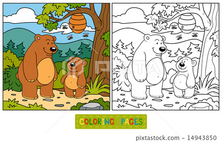 Coloring book (bears) - Stock Illustration [14943850] - PIXTA