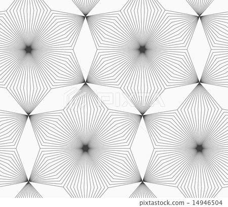 Slim gray linear stripes rhombus flowers - Stock Illustration [14946504 ...