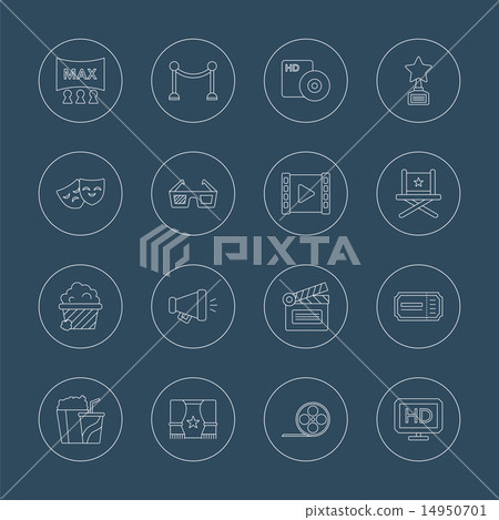 movie line icon set - Stock Illustration [14950701] - PIXTA