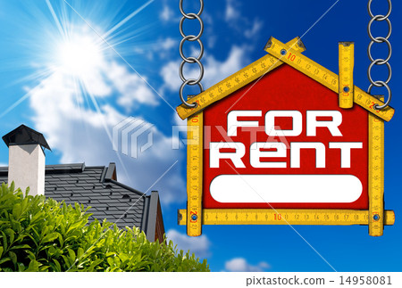 House For Rent Sign - Wooden Meter - Stock Illustration [14958081] - PIXTA
