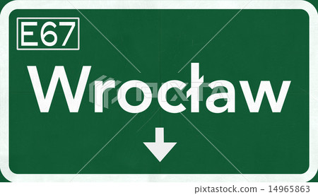 Wroclaw Poland Highway Road Sign-插圖素材 [14965863] - PIXTA圖庫