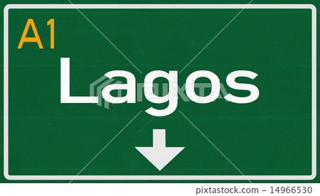 Lagos Nigeria Highway Road Sign - Stock Illustration [14966530] - PIXTA