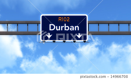 Durban South Africa Highway Road Sign - Stock Illustration [14966708 ...
