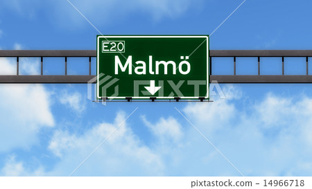 Malmo Sweden Highway Road Sign - Stock Illustration [14966718] - PIXTA