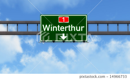 Winterthur Switzerland Highway Road Sign - Stock Illustration [14966733 ...
