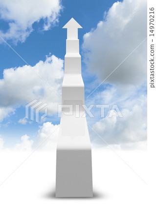 3d arrow in shape of stairway going up to heaven - Stock Illustration ...