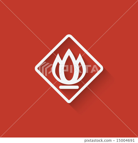 sign fire on red background - Stock Illustration [15004691] - PIXTA