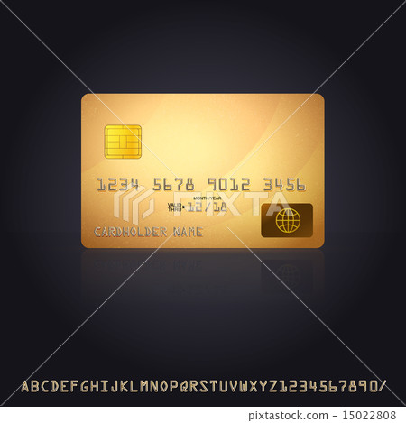 Gold Credit Card Icon. Vector Illustration - Stock Illustration ...