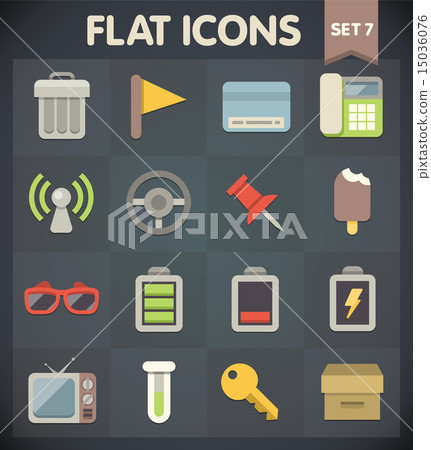 Universal Flat Icons 7-插圖素材 [15036076] - PIXTA圖庫