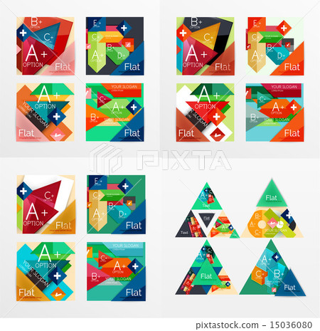 Flat design geometric info banners, web boxes - Stock Illustration ...