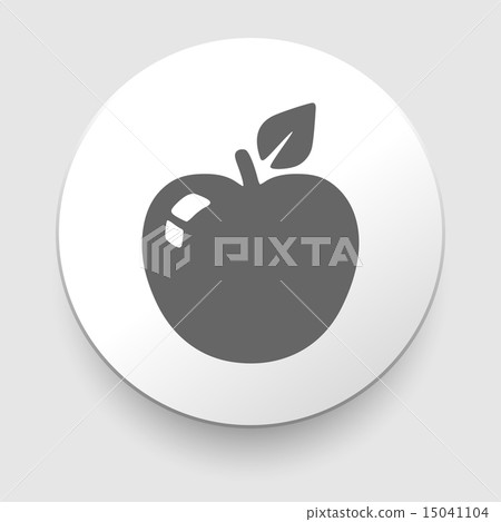 Apple Icon on Round Button Illustration - Stock Illustration [15041104 ...