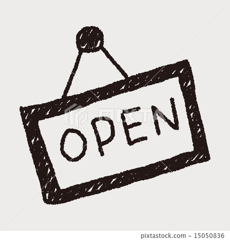 shop store sign doodle drawing - Stock Illustration [15050836] - PIXTA