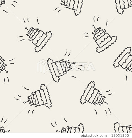 doodle cake seamless pattern background - Stock Illustration [15051390] - PIXTA