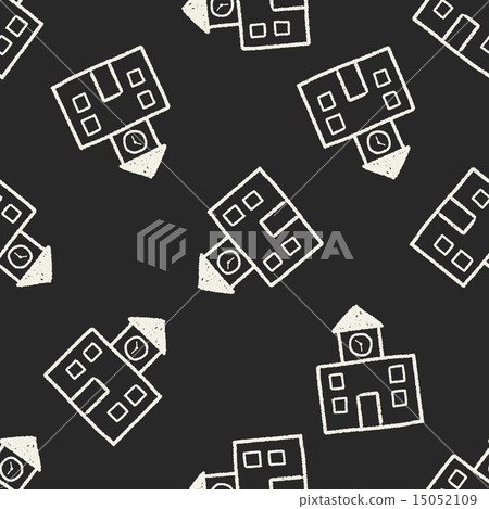 doodle building seamless pattern background - Stock Illustration ...