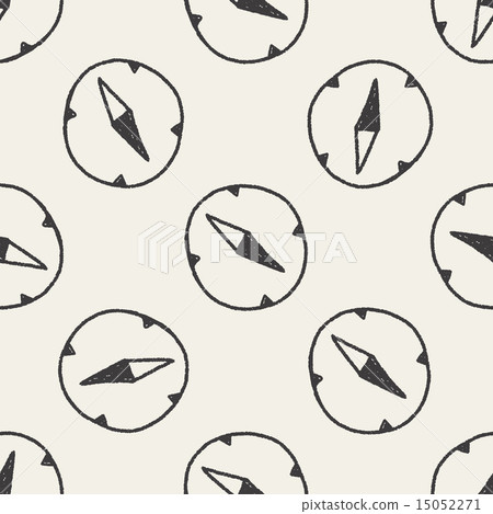 doodle compass seamless pattern background - Stock Illustration ...