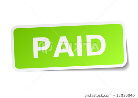 paid green square sticker on white background - Stock Illustration ...
