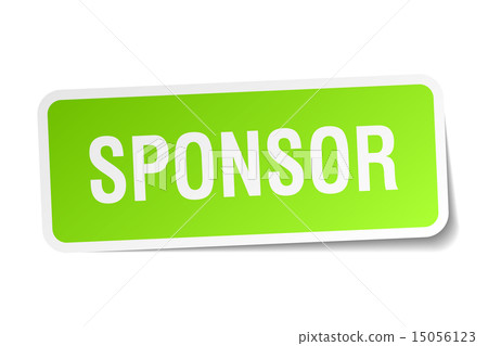sponsor green square sticker on white background - Stock Illustration ...