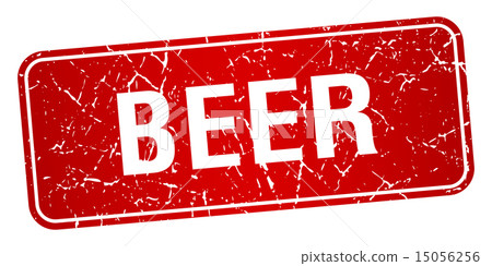 beer red square grunge textured isolated stamp - Stock Illustration ...