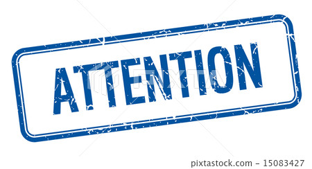 attention blue square grungy isolated stamp - Stock Illustration ...