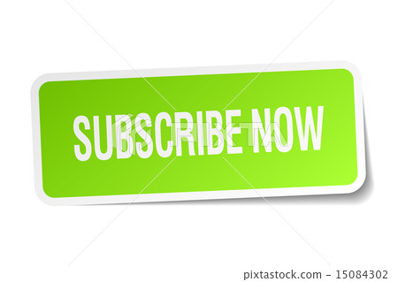 subscribe now green square sticker on white - Stock Illustration ...