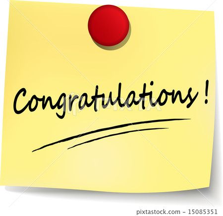 congratulations yellow note - Stock Illustration [15085351] - PIXTA