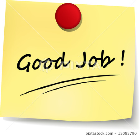 good job yellow note - Stock Illustration [15085790] - PIXTA