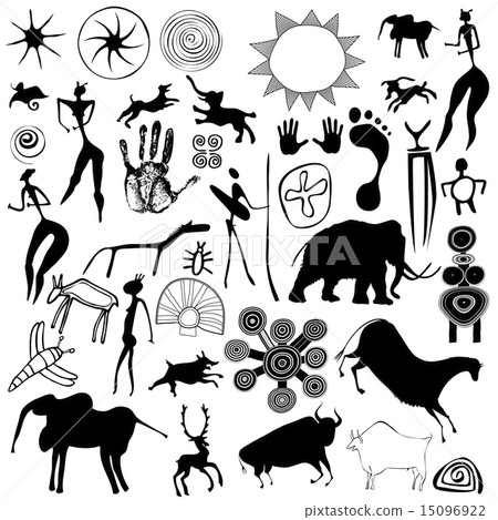 cave painting - primitive art - Stock Illustration [15096922] - PIXTA